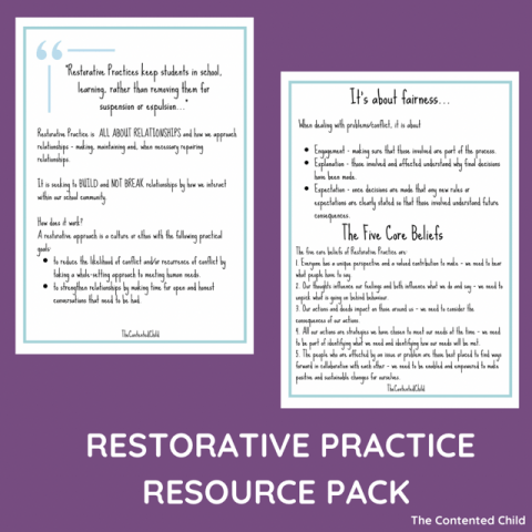 RESTORATIVE PRACTICES RESOURCE PACK - The Contented Child