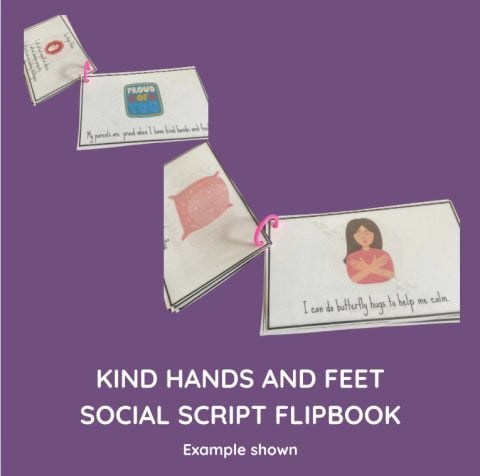 KIND HANDS AND FEET SOCIAL SCRIPT FLIPBOOK | The Contented Child