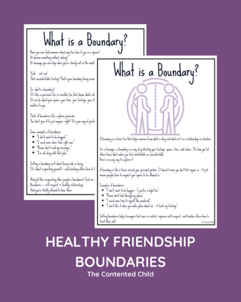 HEALTHY FRIENDSHIP BOUNDARIES - The Contented Child